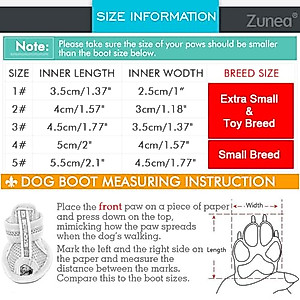 ZUNEA Summer Mesh Breathable Dog Shoes Sandals Non Slip Paw Protectors Reflective Adjustable Girls Female,for Small Pet Dog Cat Puppy Red 2#