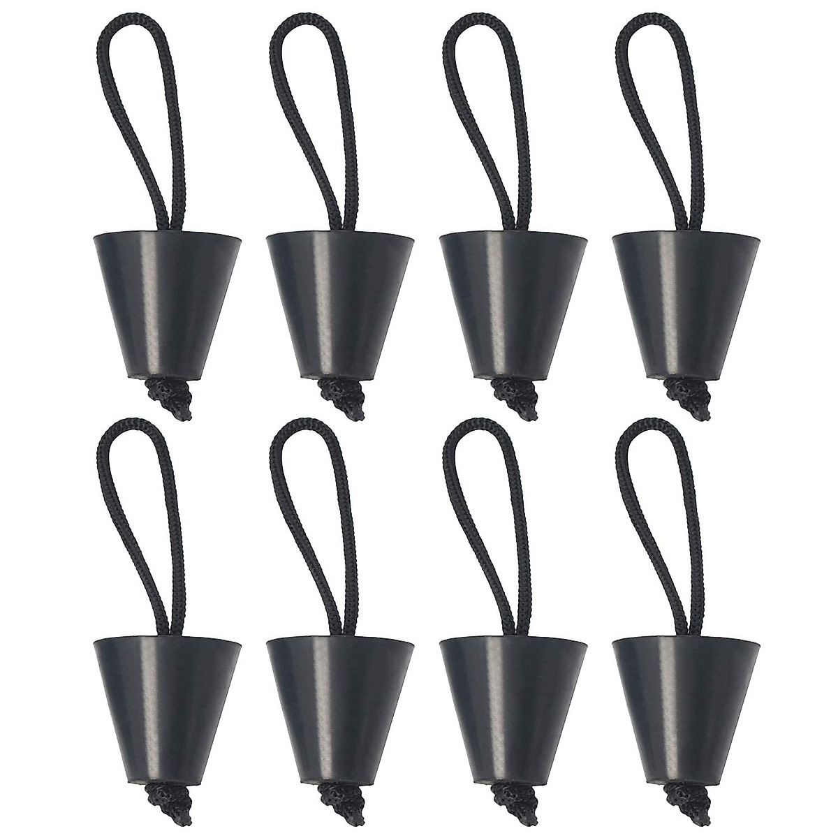 NovelBee 8 Piece of Universal Kayak Scupper Plug with Lanyard Fits 3/4" to 1.5" scuppers or scupper Holes,Color:Black
