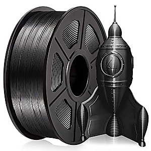 Silk Black PLA Shiny 3D Printer Filament 1.75mm Diameter 1kg Spool 2.2lbs Widely Support FDM 3D Printers