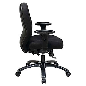 Office Star 24/7 Elite Intensive Use Ergonomic Office Chair with 2-to-1 Synchrony Tilt with Seat Slider, Adjustable Arms and Titanium Finish Aluminum Base, Icon Black