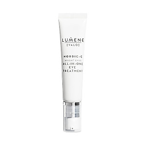 Lumene Bright Eyes All-In-One Eye Treatment - Eye Cream for Dark Circles and Puffiness - Hydrating Eye Cream with Vitamin C + Hyaluronic Acid - Fragrance-Free + Vegan (15mL)