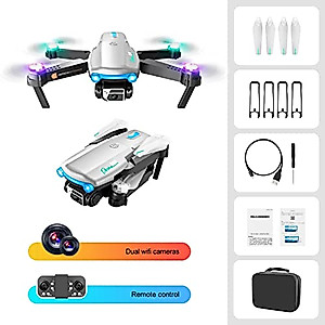 ZZKHGo Drone with 4K Dual HD FPV Camera, Remote Control Toys Gifts for Boys and Girls, Optical Fl-ow Localization, with Altitude Hold, Headless Mode, One Key Start and Outdoor Carrying Case (White)