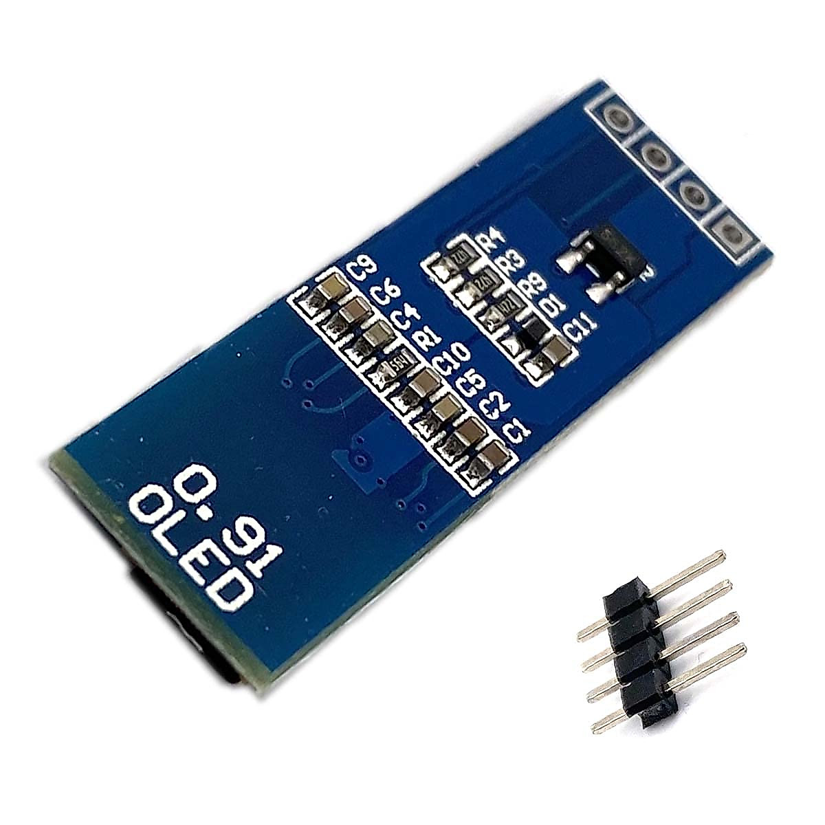 Kiro&Seeu 0.91 inch 128x32 I2C IIC Serial OLED LCD Display Screen DIY Module 4-PIN DC 3.3V 5V 12832 SSD1306 Low Consumption LED Display Compatible with PIC Ar-duino