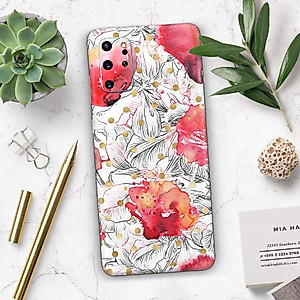 DesignSkinz Karamfila Watercolo Poppies V29 Protective Vinyl Decal Wrap Skin Cover Compatible with The Samsung Galaxy S20 (Screen Trim & Back Glass Skin)