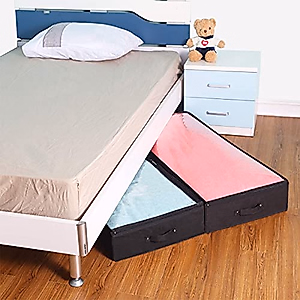 MAX Houser Under Bed Storage Bag,Breathable,Storage Bags for Blankets Clothes, Sweater,Pack of 2 (Black)