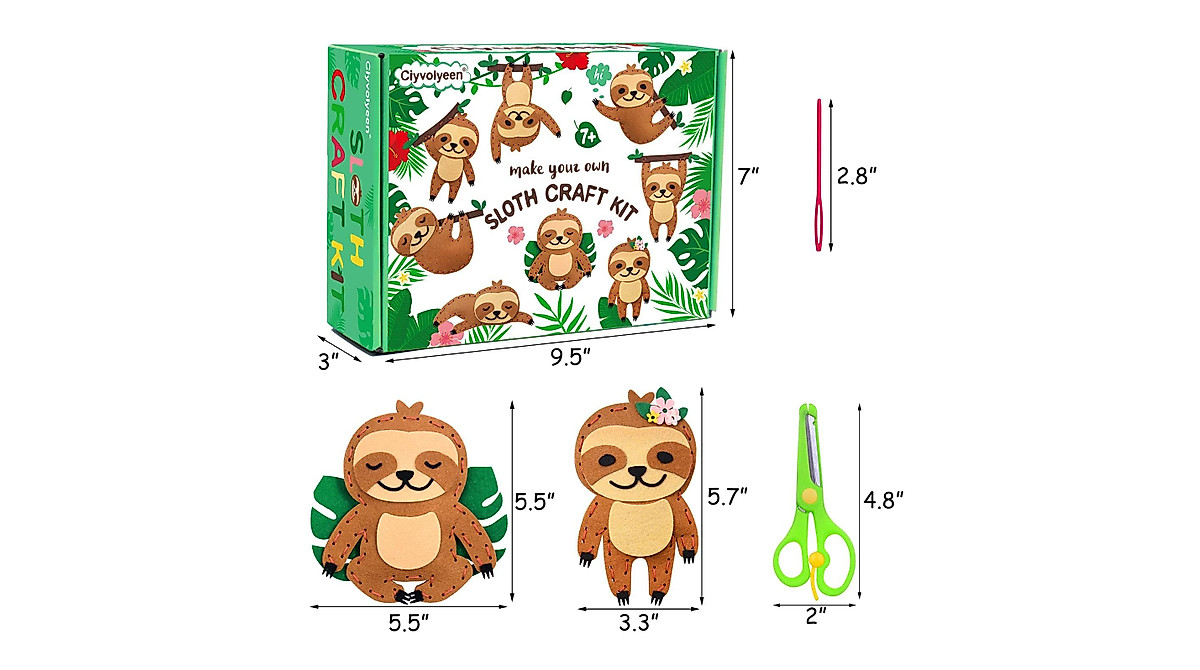 CiyvoLyeen Sloth Sewing Craft Kit for Kids Ages 8+ | Educational & Fun