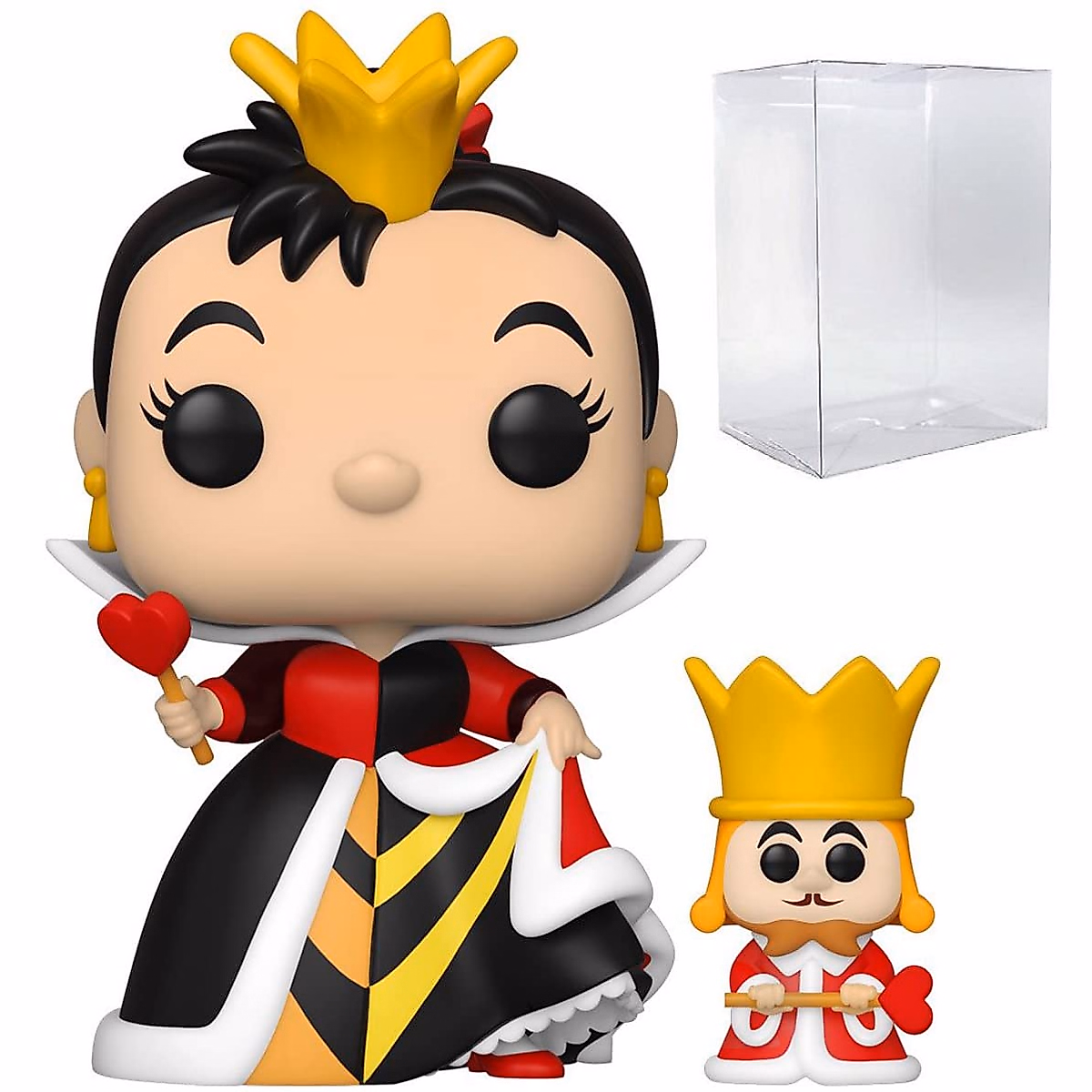 POP Disney: Alice in Wonderland 70th - Queen of Hearts with King Funko Vinyl Figure (Bundled with Compatible Box Protector Case)