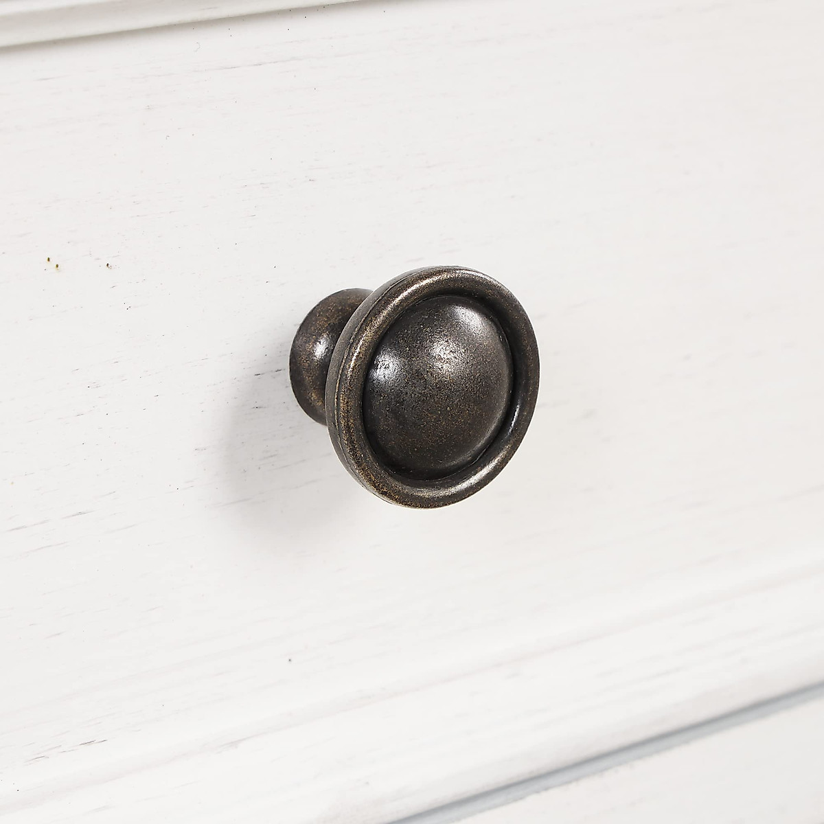 Lecafur HL 64" Entryway Console Table with 4 Drawers and Bottom Shelf Rustic Farmhouse Solid Wood Entryway Table Extra Long Sofa Table for Living Room Hallway Bedroom Foyer(Antique White+ Brown Top)