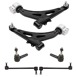 TRQ Front Steering & Suspension Kit Control Arm with Ball Joint Sway Bar Stabilizer Link Tie Rod Compatible with 2014-2019 Chevrolet Impala