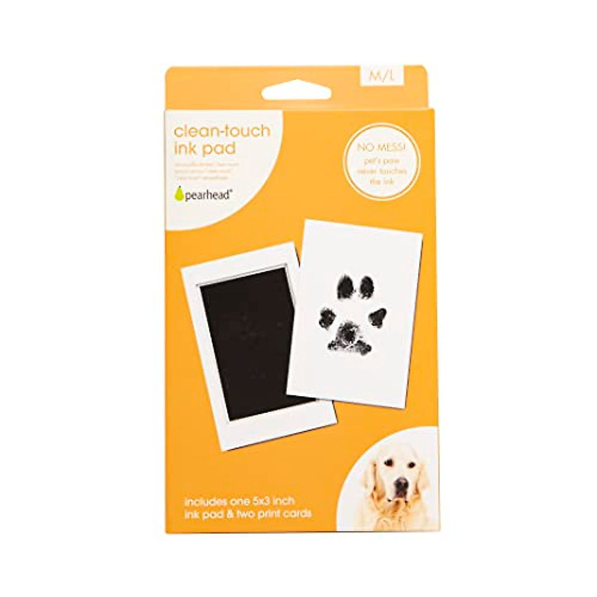 Pearhead Pet Clean-Touch Ink Pad, Medium/Large, Black Ink Pad for Cats or Dogs, Pet Owner, Pet Owner Must Have Item, Pet Memory Keepsake, for Medium to Large Pets