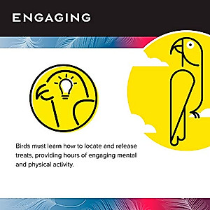 Featherland Paradise | Creative Foraging Systems Mastermind Heart, Interactive Cage-Mounted Bird Treat Toy