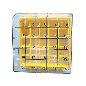 5 PCS Polycarbonate CryoBox Vial Rack, Freezer Storage, 5 x 5 Array, 25 Place Fit for 2ml Cryostorage Freezing Box (Yellow)