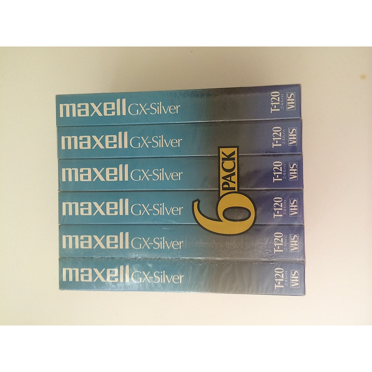 Maxell 6 Pack GX-Silver T-120 VHS 6 Hour In EP Mode Video cassette