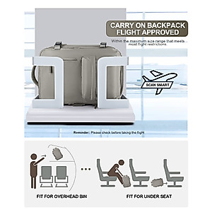 VGCUB Large Travel Backpack,Carry on Backpack for Women Men Airline Approved Gym Backpack Waterproof Business Laptop Daypack,White Brown