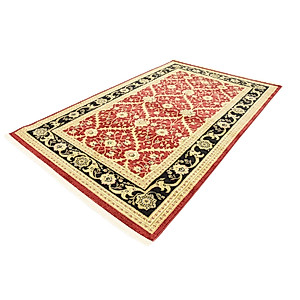 Unique Loom Edinburgh Collection Oriental Traditional French Country Red Area Rug (5' 0 x 8' 0)