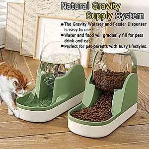 kathson Automatic Cat Water Dispenser 3.8L/1 Gallon Gravity Pet Water Dispenser Dogs Automatic Water Station Large Capacity Water Feeder Drinking Fountain for Cats Dogs Small and Medium Pets Green