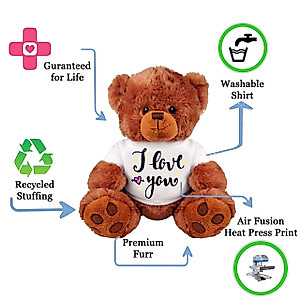 Teddy Bear Couple Gift: Funny 13 Inch Teddy Bear Stuffed Animal : I Love You : Romantic Gift : Best Couple Gift