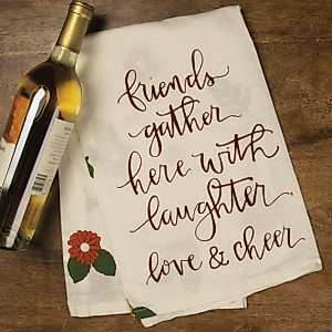 Primitives by Kathy Friends Gather with Laughter Love & Cheer Decorative Kitchen Towel