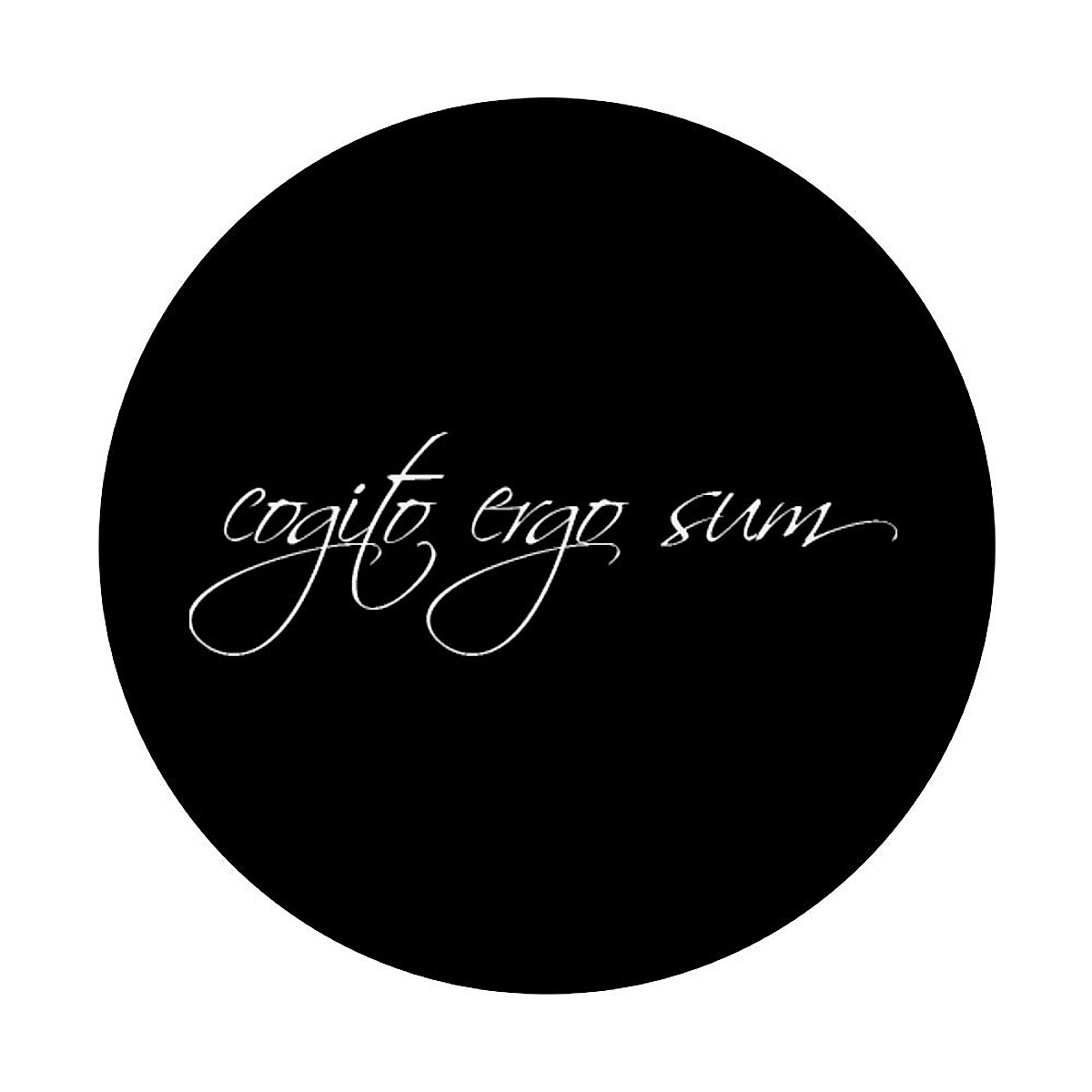 Cogito Ergo Sum Rene Descartes Calligraphic Gift Philosophy PopSockets PopGrip: Swappable Grip for Phones & Tablets