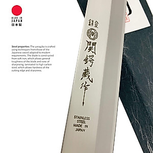 JapanBargain 1553, Japanese Yanagiba Sashimi Sushi Chef Knife High Carbon Stainless Steel 9-1/2 inch Blade Made in Japan, 240mm