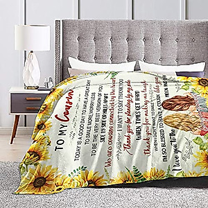 SJEFOJ Cousin Gifts for Women to My Cousin Blanket Throws Best Gift for Birthday Christmas Thanksgiving 60''x 50''