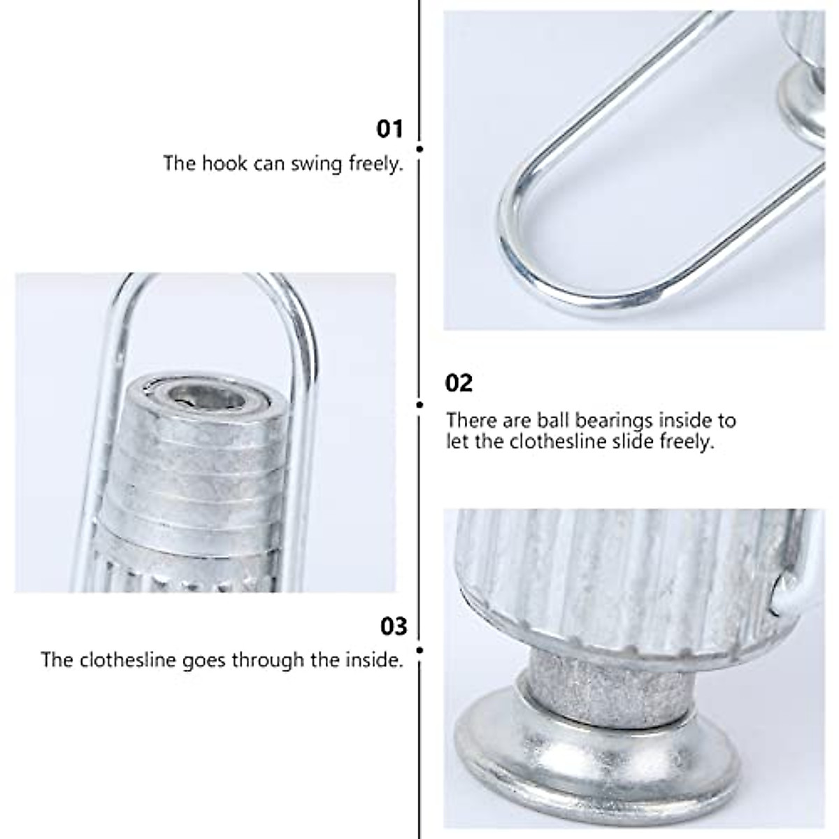 Cabilock 2 Pcs Metal Clothesline Tightener Aluminium Rope Tightener Clothesline Tensioner for Pulleys and Fixed Clothes Lines Clothes Grips Household Supplies