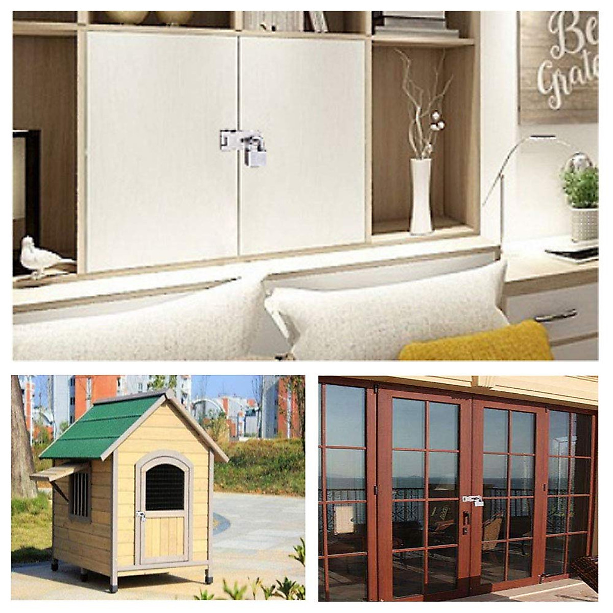 Door Locks Hasp Latch, 5 Inch Stainless Steel Safety Packlock Clasp Hasp Lock Latch, Extra Thick Gate Lock Hasp with Screws Brushed Finish 2 Pack (5inch)1