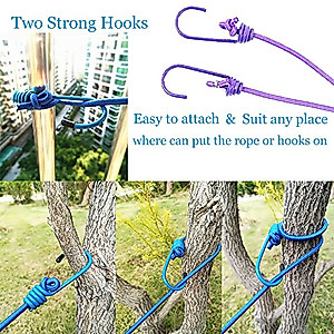 Adjustable Elastic Clothesline with Clips and Positioning Balls Portable Retractable Windproof Laundry Hanging Rope for Travel Camping Indoor Use Anti-Skid Washing Line with Drawstring Bag Purple