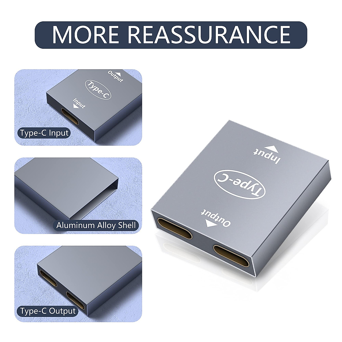 YACSEJAO USB C Splitter Dual USB C Charger Adapter USB Female to Female Double USB C Port Hub Charger Power Split Adapter Splitter（2 Pack）