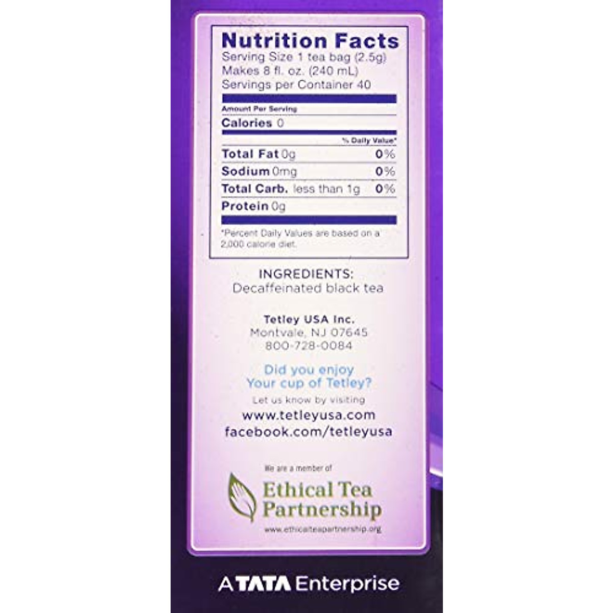 Tetley British Blend Decaffeinated Black Tea, 40 Tea Bags