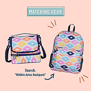 Wildkin Two Compartment Insulated Lunch Bag for Boys & Girls, Perfect for Early Elementary Lunch Box Bag, Ideal Size for Packing Hot or Cold Snacks for School & Travel Lunch Bags (Aztec)