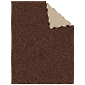 Machine Washable Modern Solid Design Non-Slip Rubberback 2x3 Traditional Area Rug for Entryway, Bedroom, Kitchen, Bathroom, 2'3" x 3', Brown