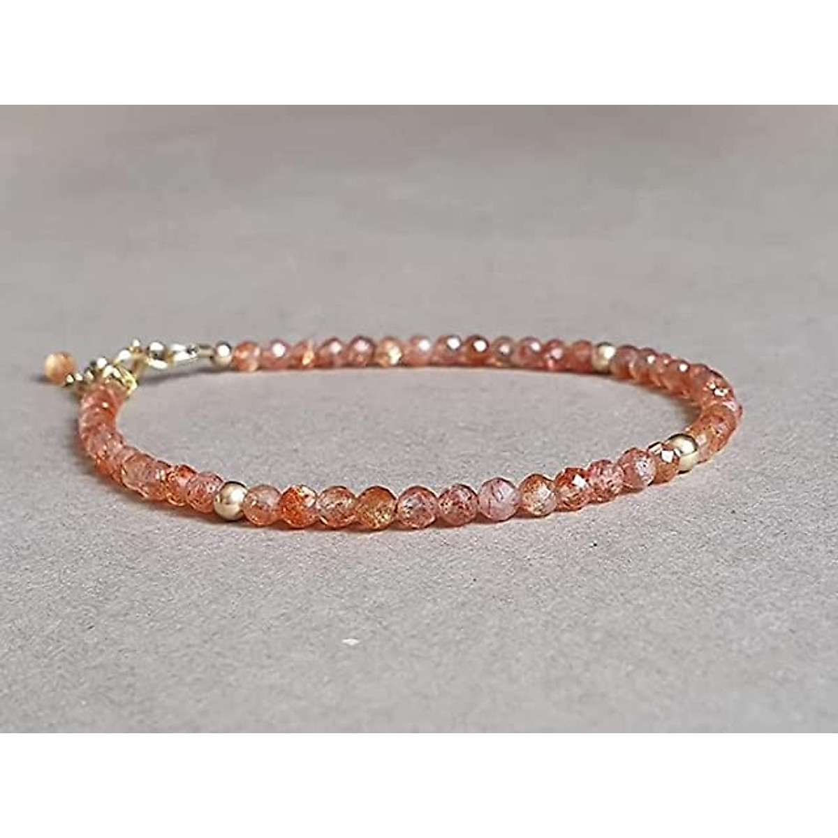 YONKU Sunstone bracelet, abundance jewelry, gift for her, healing stone brac YO-BRACE-7157