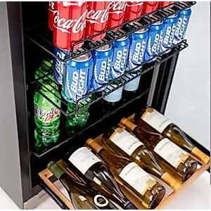Avanti BCF54S3S Beverage Cooler with Glass Door 126 Can Mini Refrigerator with Lock for Beer Soda Water Wine with Digital Temperature Control, 5.8 cu. ft, Black