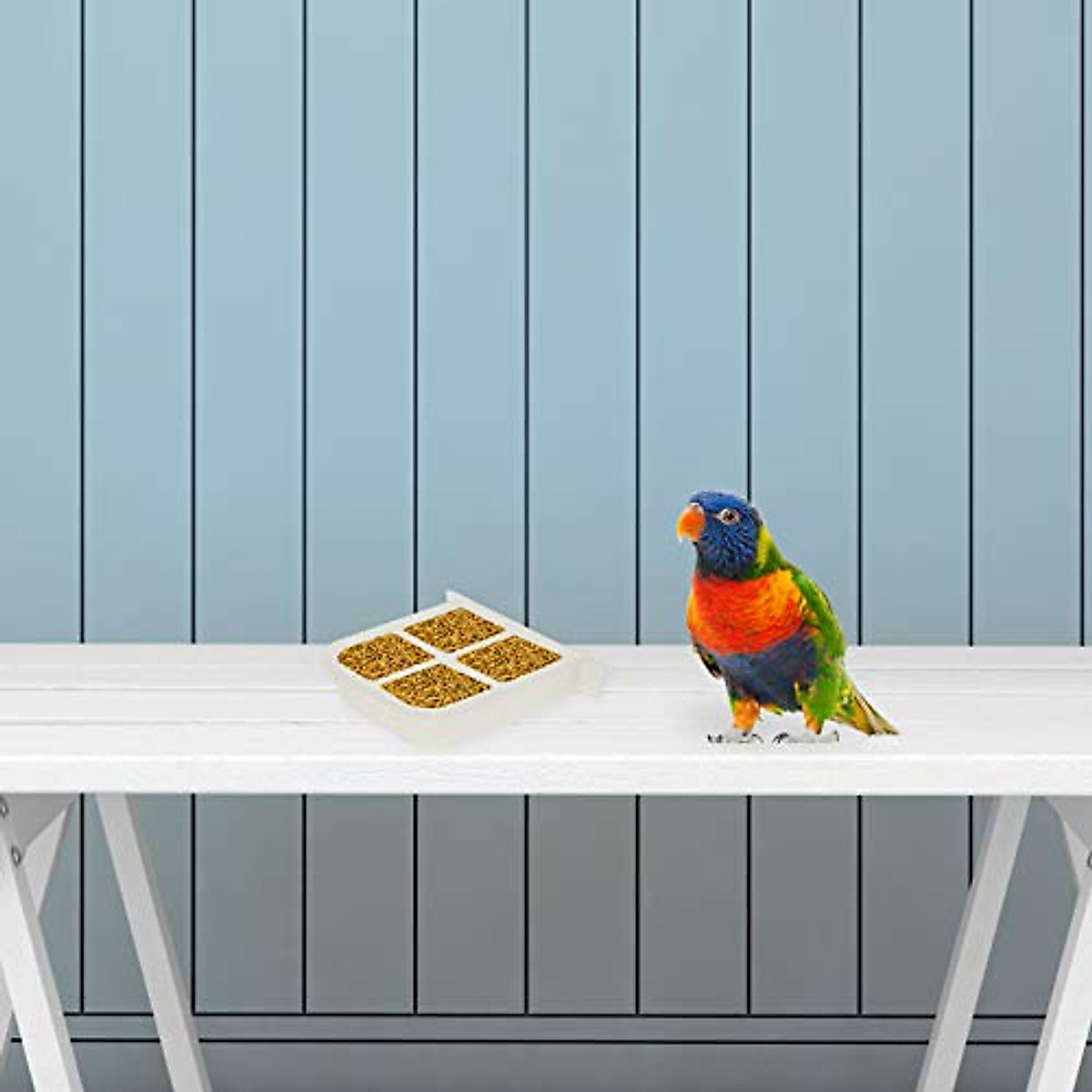 balacoo 4pcs Plastic Birdcage Bird Feeder Food Dish Cage Parakeet Food Bowl Parrot Feeders Water Bowls Cockatiel Drinking Bowls for Parrot Parakeet Cockatiel Bird