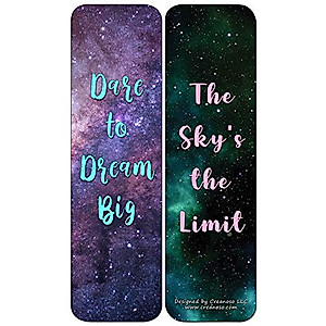Creanoso Galaxy Motivational Bookmarks Cards Series 3 (60-Pack) - Premium Quality Gift Ideas for Children, Teens, & Adults for All Occasions - Stocking Stuffers Party Favor & Giveaways