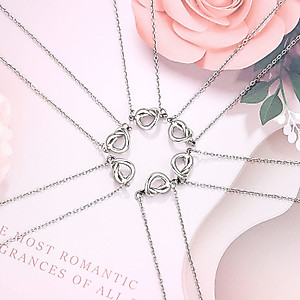 UPROMI Bridesmaids Gifts Wedding Day Thank You Tie the Knot Necklace Bridesmaid Necklace Set of 6 Bridesmaids Proposal Gifts for Woman