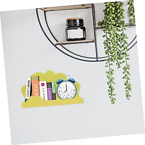 Garneck Magnetic Storage Rack Magnetic Storage Holder Wall Floating Shelf Magnetic Book Rack Fridge Organizer Shelf Bookshelves Wall Mounted Wall Mount Shelf Home Supplies Yellow Plastic