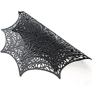 Wintop Group Vinyl Placemat Hollow Out Design, Set of 6, Functional Mat for Dining Table Durable Non-Slip, Halloween Black Spider Web