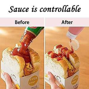 TACYKIBD 4Pcs Salad Dressing Container to Go, Mini Squeeze Bottles for Sauces, Small Condiment Bottles, Travel Condiment Containers for Lunch with 2Pcs Cleaning Brush(Column, 1.3OZ)