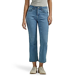 Lee Women's Ultra Lux Mid-Rise Demi Boot Crop Capri Jean, Vintage Grace, 10 Reg