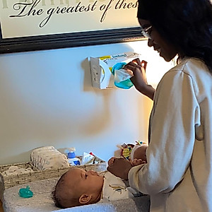 Gadjit Baby Wet Wipes, Hand Wipes Wall Dispenser | Mounts on a Wall and Holds Up to an 84 Count Pack of Wipes | Keeps Wipes Always Within Easy Reach of Messes (White)