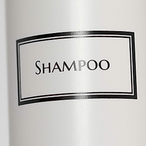 Artanis Home Silkscreened Empty Shower Bottle Set for Shampoo, Conditioner, and Body Wash, Cosmo/Bullet 16 oz 3-pack, White (Black Pumps)