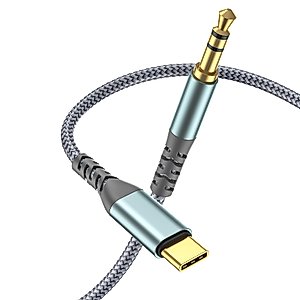 Aux to USB C 3.5mm Audio Cable(4ft),Type C to 3.5 Mm Headphone Aux Jack Cord for Car,Car Stereo Cord Compatible with Samsung Galaxy S22 S22+ S21 Dongle Google Speaker Ipad Pro