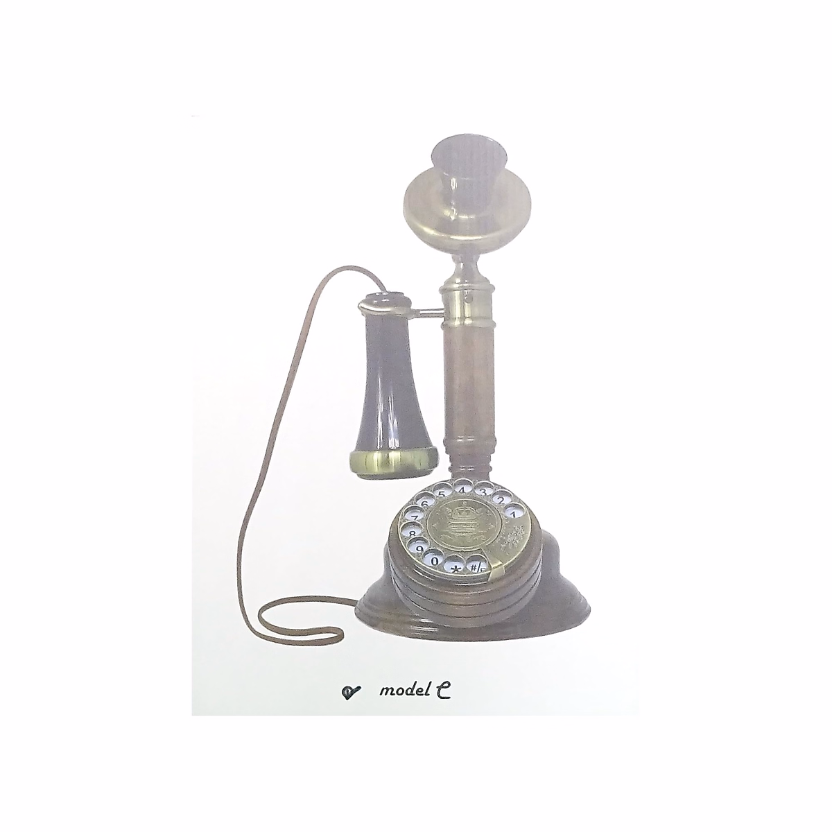 Opis 1921 Cable C: The Wood Candlestick Retro Telephone/Antique Phone/Old Phone/Retro Phone/Rotary Phone/Old Telephone/Vintage Phone/Vintage Telephone / 50s Phone/Antique landline Phone