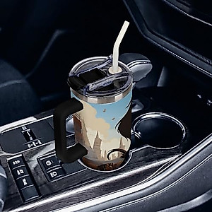 STVNKML 40 Oz Tumbler with Handle I Love My Dog Dachshunds Stainless Steel Coffee Mug Reusable Travel Mug Leak-proof Insulated Car Cup Large Capacity Tumbler for Travel, Outdoor, Home Use (Black)