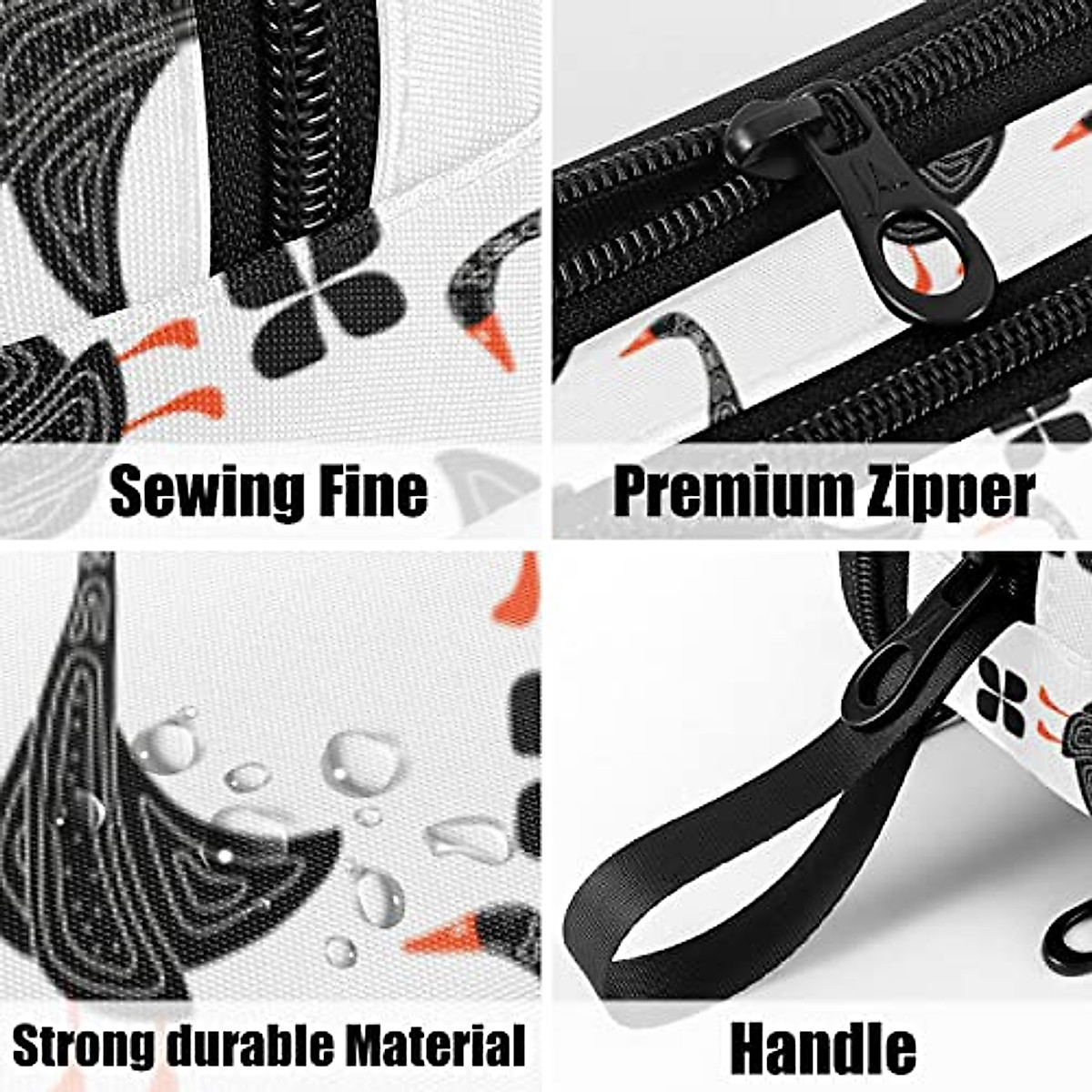 Fustylead Goose Nylon Pencil Bag Large Storage Pouch Pen Case Makeup Bag Simple Stationery Bag School College Office Organizer for Teens Boys Girls Student