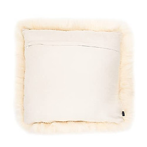 surell Throw Pillow - Pure Lambswool Shearling Lambskin Decorative Cushion - Genuine, Luxuriously Soft Cushion for Bedroom, Living Room, Nursery - Champagne
