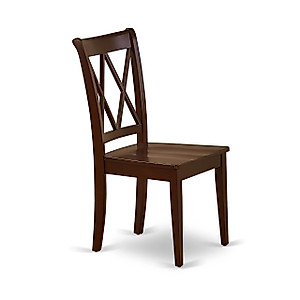 East West Furniture ANCL3-MAH-W 3 Piece Dinette Set for Small Spaces Contains a Round Dining Room Table with Pedestal and 2 Kitchen Dining Chairs, 36x36 Inch, Mahogany