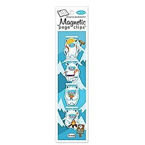 Yeti Illustrated Magnetic Page Clips Set of 4 by Re-marks